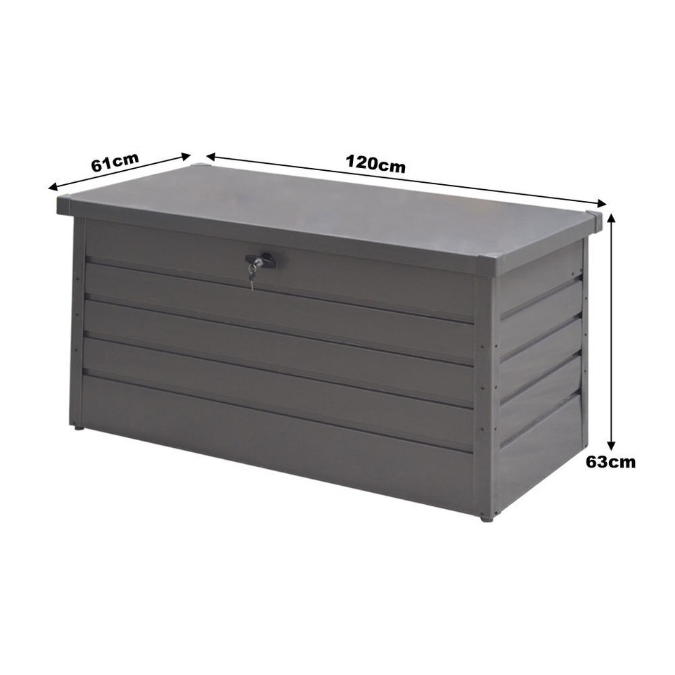 200/350/600L Outdoor Metal Storage Box Garden Lockable Utility Chest ...