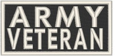 ARMY VETERAN Embroidered Iron-On Patch MC Biker Military Emblem White ...