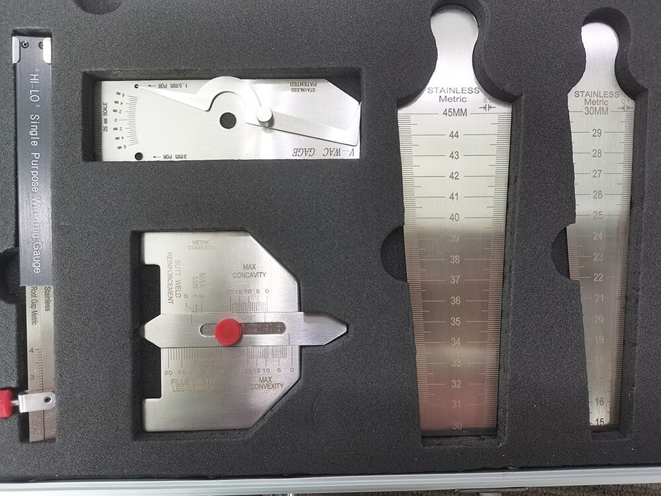 Welding Gauge Tool Kit Welding Inspection Ruler Suit 16 Piece Stainless ...