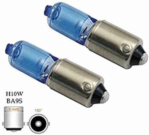 2x St. SUPER WHITE H10W BA9s 12V 10Watt Glühbirnen Halogen Lampen 9mm ...