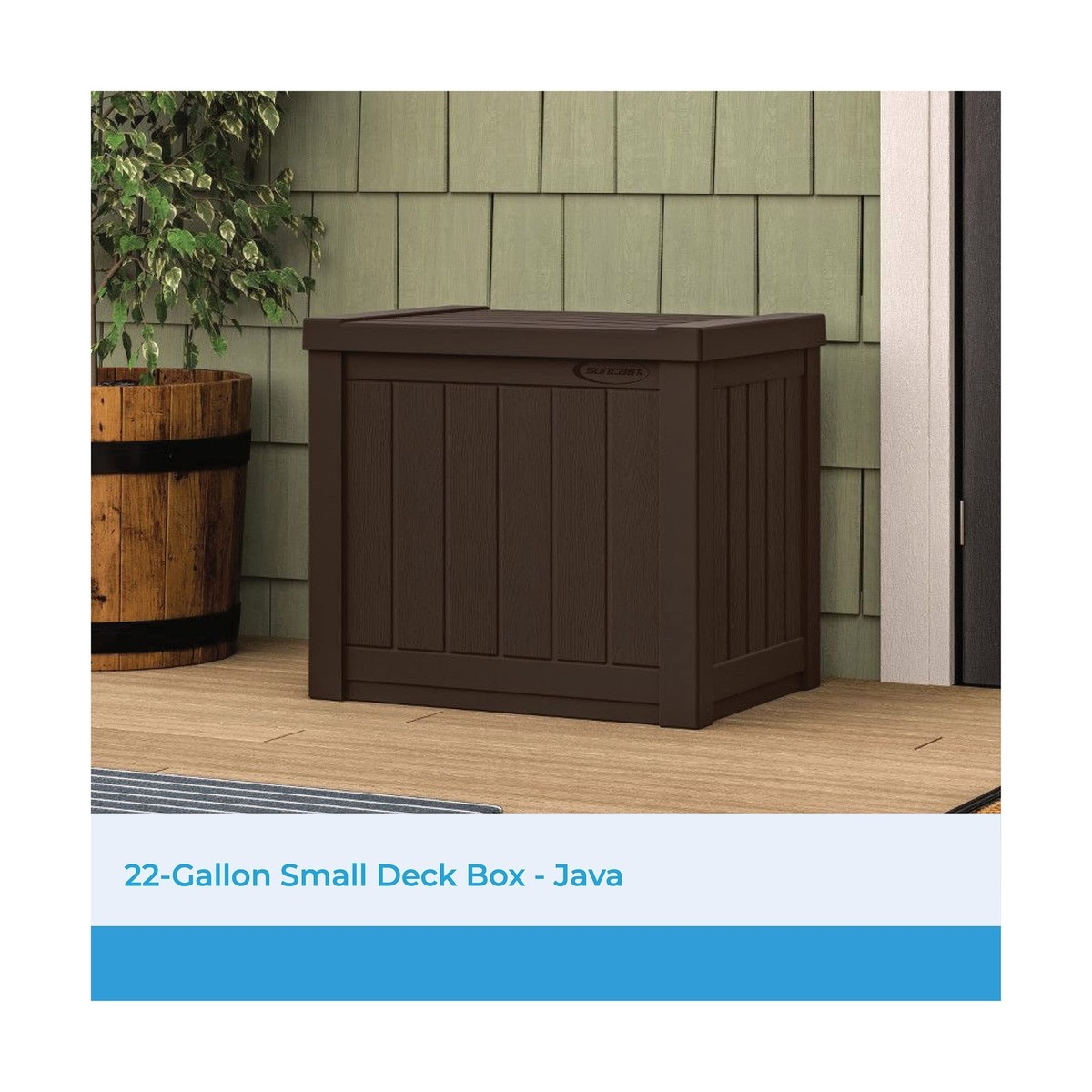Suncast 22 Gallon Outdoor Resin Wicker Deck Storage Box