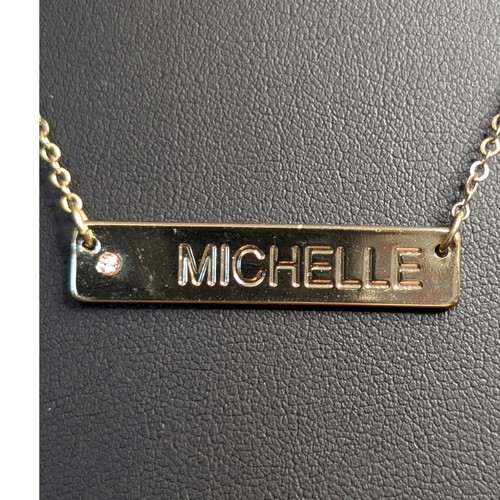 Gold Tone 'Michelle' Bar Crystal Pendant 18-20" Necklace | eBay