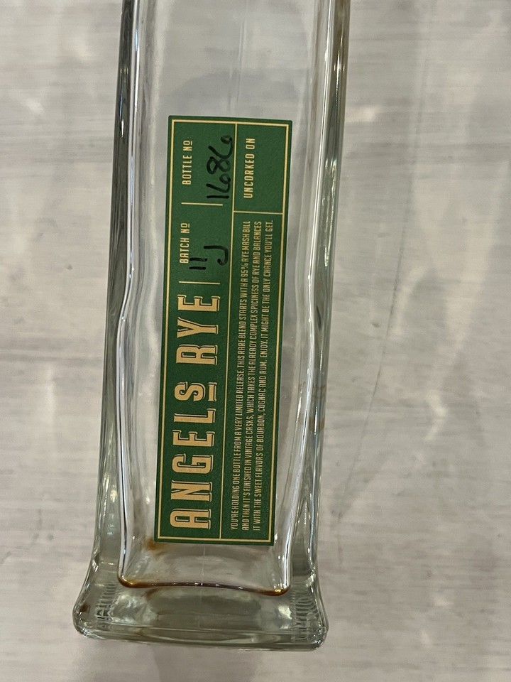 Empty ANGELS ENVY FINISHED RYE 750 ml Kentucky Bourbon Whiskey | eBay
