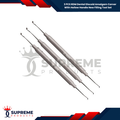 3 PCS RDM Dental Discoid Amalgam Carver With Hollow Handle New Filling ...