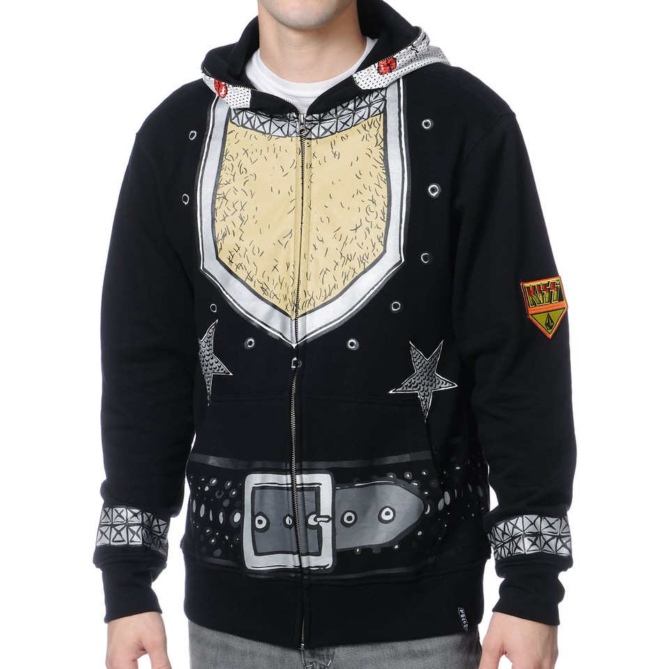 VOLCOM KISS ARMY STARCHILD PAUL STANLEY FULL ZIP HOODED S SWEATSHIRT ...