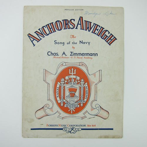 Sheet Music Anchors Aweigh Song Of The Navy Charles A Zimmermann ...