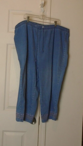 Basic Editions Capri Jeans Womens Size 2X Denim Cropped Stretch | eBay