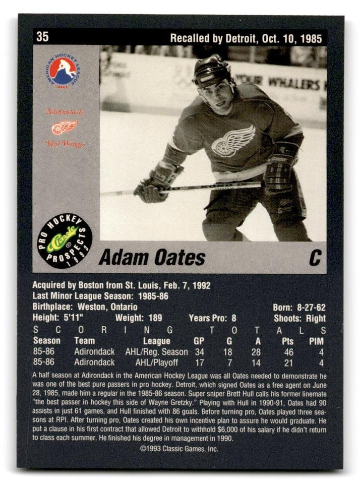 1993 Classic Pro Prospects #35 Adam Oates | eBay