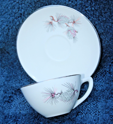 Cup & Saucer Pine Cone pattern | eBay