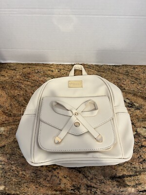I IHAYNER Bowknot Ivory Leather Backpack Mini Backpack Purse for Women ...