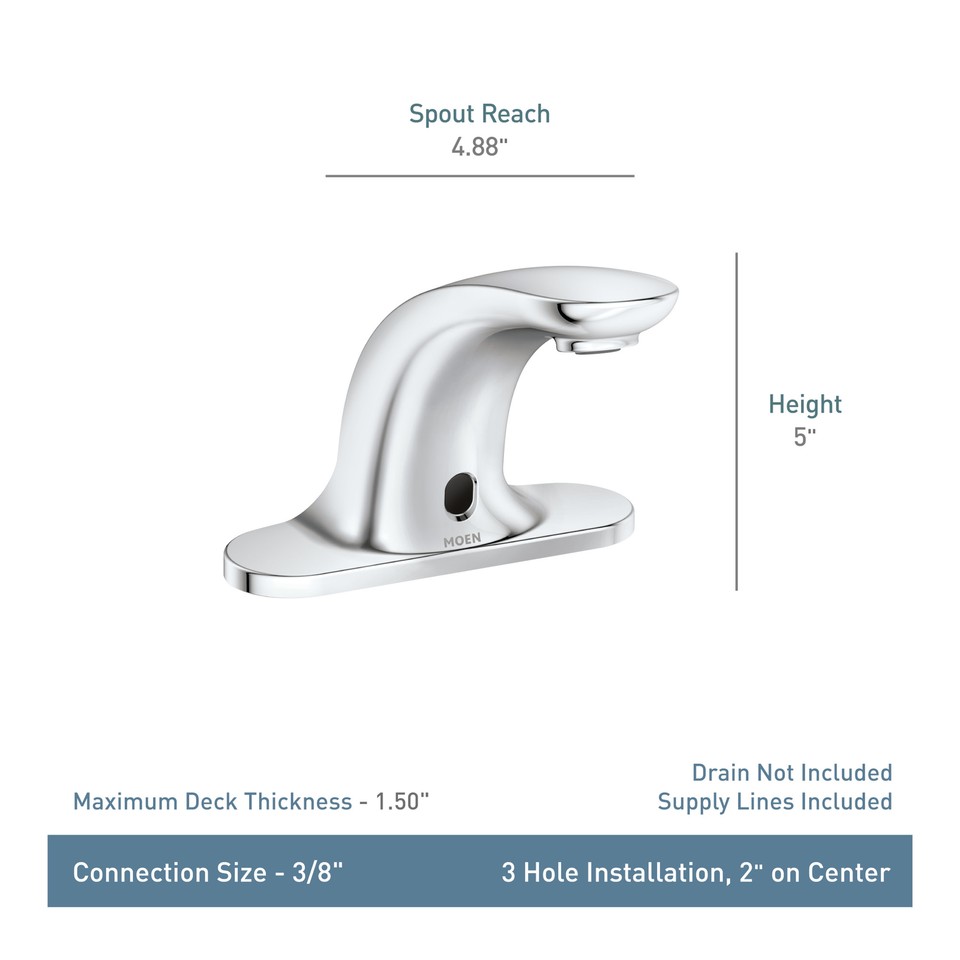 Moen CA8301 M-POWER 0.5 GPM Centerset Bathroom Faucet - Chrome ...