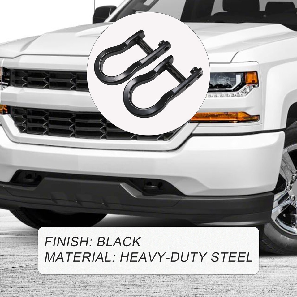 Black Tow Hooks kit For GM Chevrolet Silverado Sierra 1500 2007-2019 ...