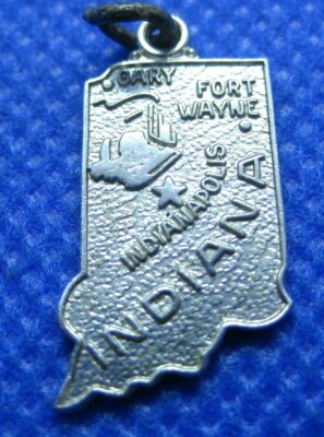 Sterling Silver Indiana Hoosier State Charm | eBay