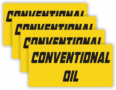 4-pack 2x4 inch CONVENTIONAL OIL Vinyl Stickers Decals Labels Oil Drum ...