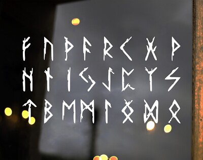 Full Set of 24 Runic Alphabet Vinyl Decals V2 Elder Futhark Viking ...