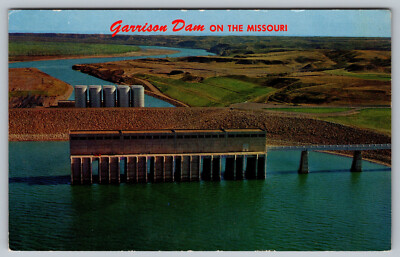 Postcard Garrison Dam Missouri River Valley North Dakota D3 | eBay