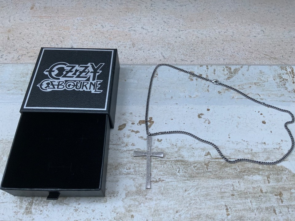 OZZY OSBOURNE Stirling Silver Cross Pendant Necklace ChainOFFICIAL ...