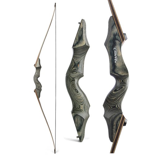 60 Inch Black Hunter Takedown Longbow 20-60lbs Traditional Wood ...