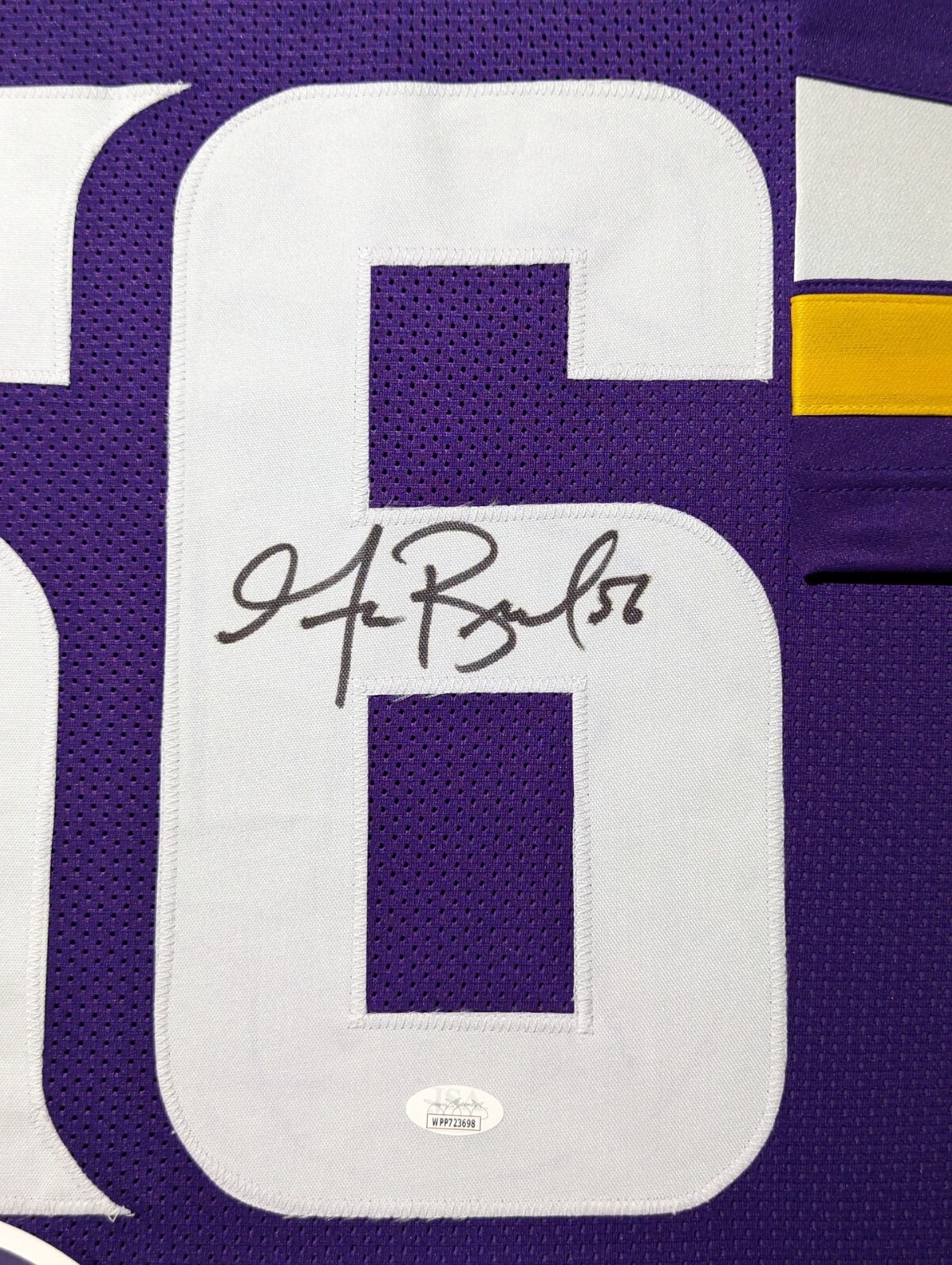 FRAMED MINNESOTA VIKINGS GARRETT BRADBURY AUTOGRAPHED SIGNED JERSEY JSA ...