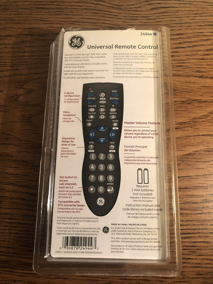 NEW Open Box GE Universal Remote - 24944 | eBay