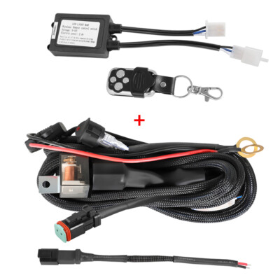 Wireless Remote Control Switch Strobe + DT Wiring Harness Kit For LED ...