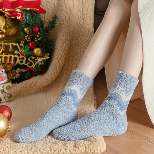 Fuzzy Socks for Women - Fuzzy Socks with Grip, Cozy Socks 5 Pairs ...
