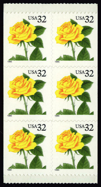 MALACK 3049d, 32c Rose, Booklet Pane of 6, STOCK PHOTO bp3049d | eBay