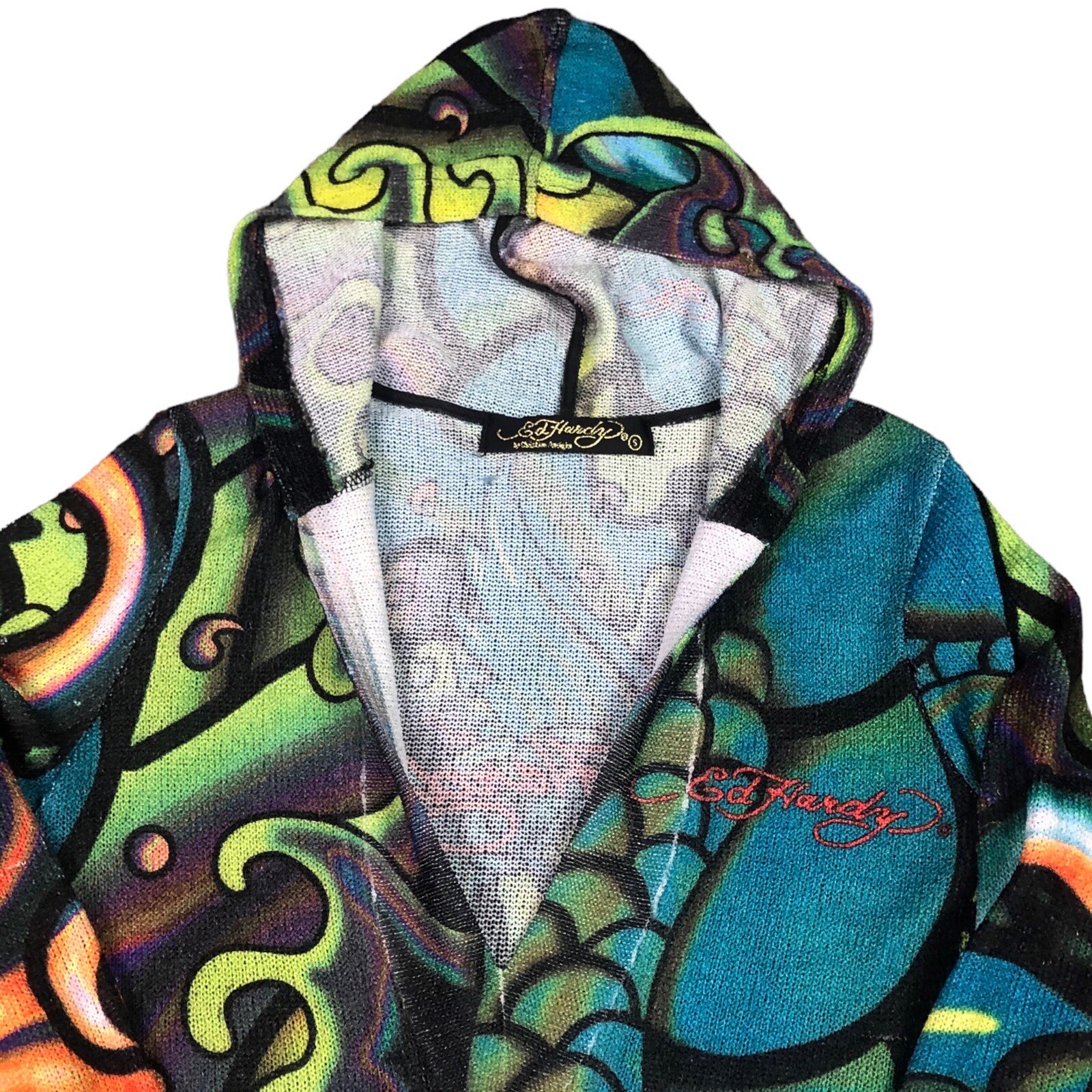 Vintage 2000s Ed Hardy Mermaid All Over Print Sweatsh… - Gem