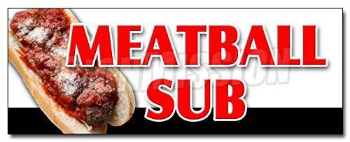 48" Meatball SUB Decal Sticker Submarine Sandwich Cheese Sauce sub ...