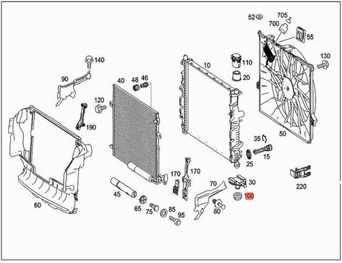 Genuine MERCEDES Radiator Mount Grommet W251 V251 C292 R230 W163 ...