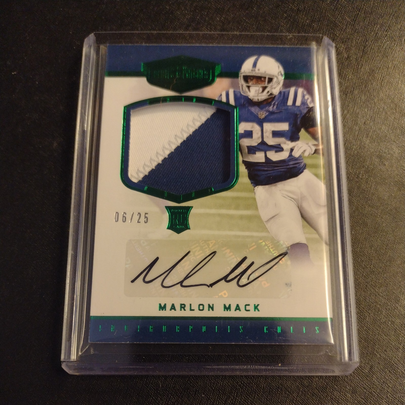 #6/25 Marlon Mack Rookie Auto 2017 Panini Plates & Patches Autograph ...