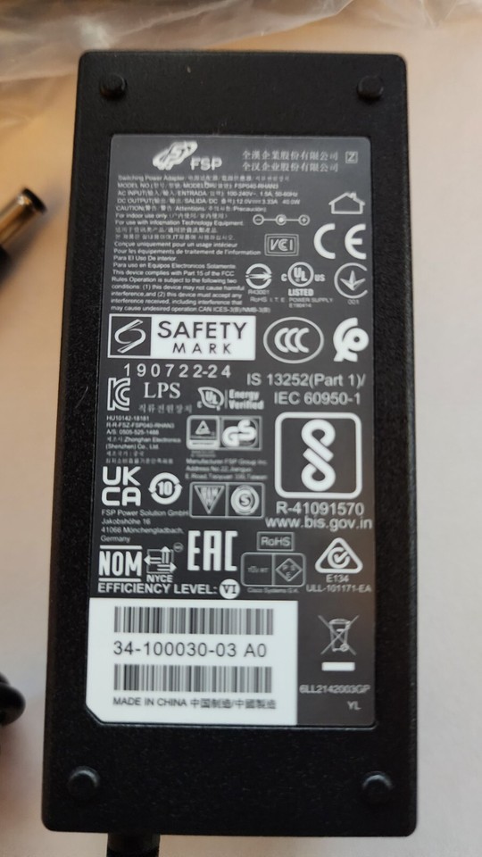 AC Adapter For Cisco CS-CAM-PTZ4K EVI-X200C Webex PTZ 4K Camera PSU ...