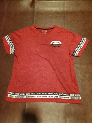 Vintage ECKO UNLTD Unlimited Mens L T-Shirt Rhino Graphic Red Tee Large ...