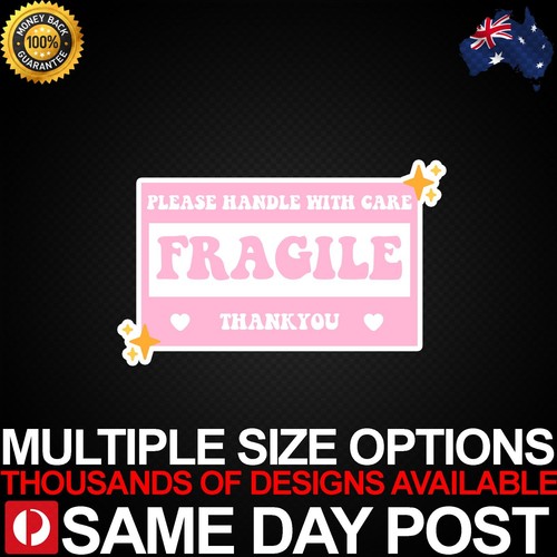 PINK FRAGILE SIGN Vinyl Car Sticker Decal Cheap Funny Cute Kawaii Sweet ...