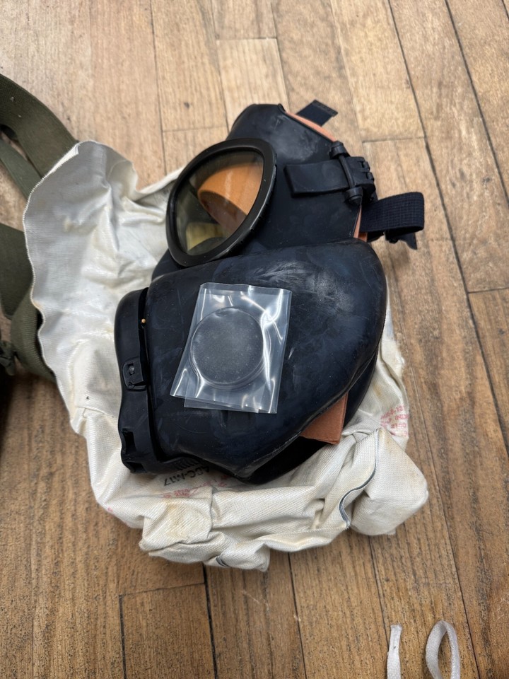 Vtg US Army Gas Mask ABC-M17 Canvas Bag Filters Issue Bags 1964 1966 ...