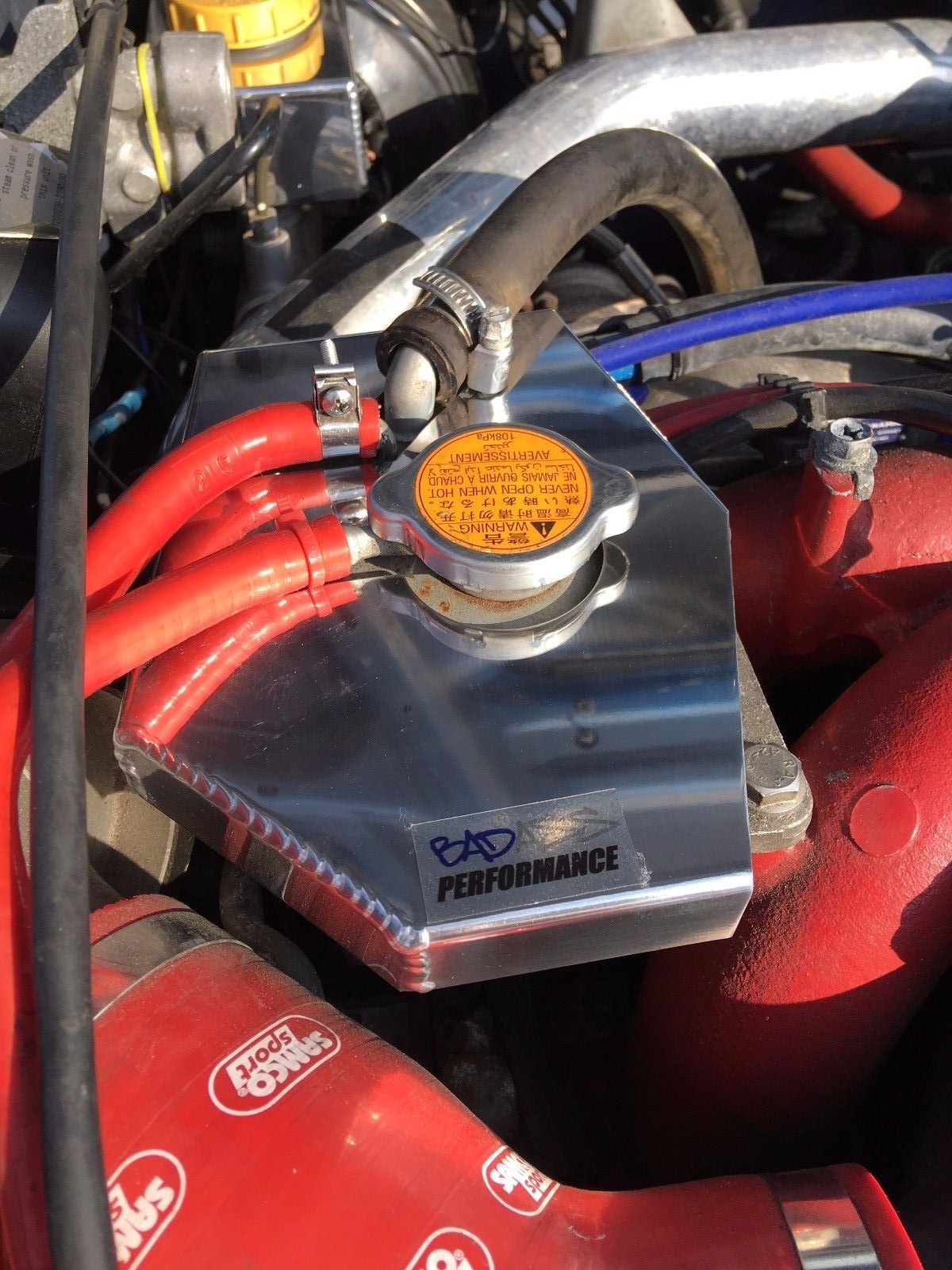 FITTS A SUBARU HEADER TANK COVER.SUBARU EXSPANSION TANK COVER.POLISHE ...