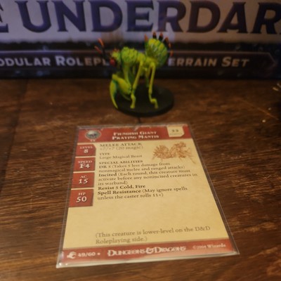 WoTC Dungeons And Dragons Miniatures Fiendish Giant Praying Mantis With ...