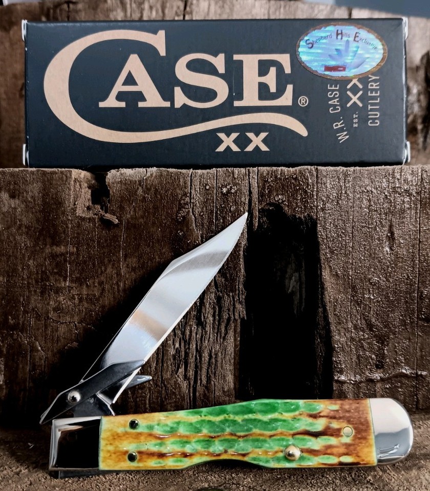 2026 Case Xx Cheetah Cub Lizard Skin SFO Burnt Bright Green Bone knife ...