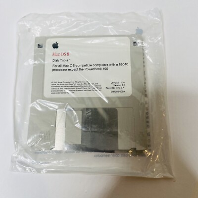 Apple MAC OS 8 Disk Tools 1 & 2 for Macintosh 3.5” Disks 1997 Vtg ...