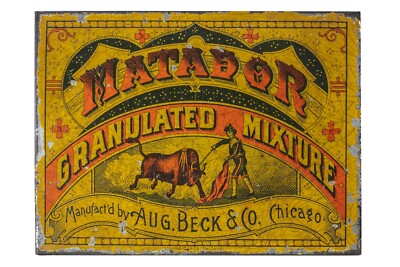 Rare 1890s “Matador” litho hinged tobacco tin is in fair condition | eBay