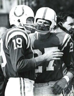 RAY PERKINS WITH JOHNNY UNITAS BALTIMORE COLTS HALL OF FAME LEGEND 8X10 ...