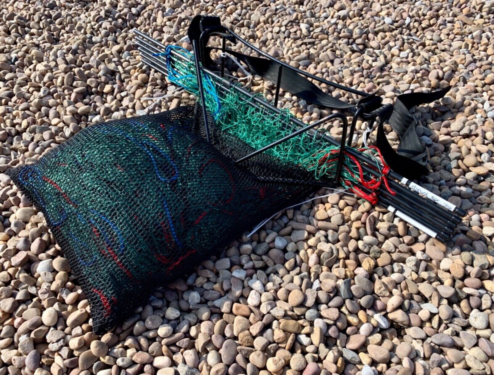 8z 25YRD HEAVY DUTY LONGNET COMPLETE BASKET SYSTEM RABBITING FERRETING ...