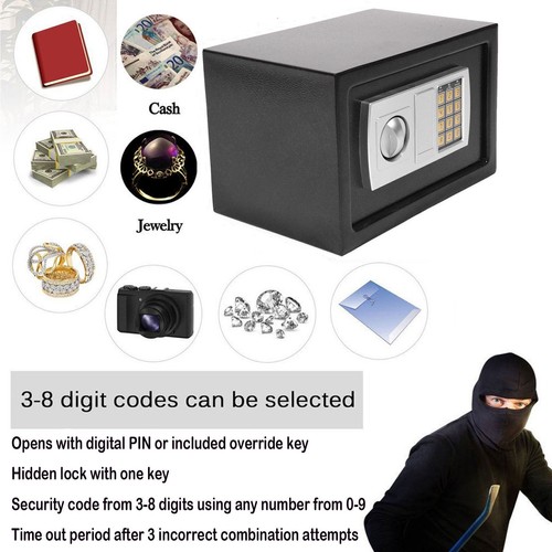 High Security Home Safe Safebox Secure Storage Box With Digital And Key ...