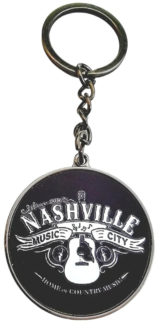 Nashville Keychain Tennessee Country Music City Souvenir Silvertone ...