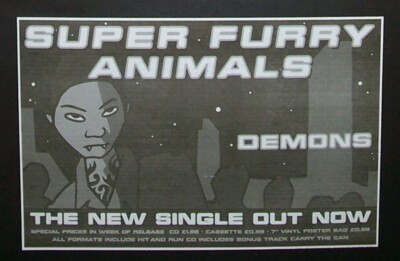 Super Furry Animals Radiator Demons 1997 Small Poster Type Ad, Promo ...