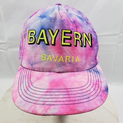 Vintage Bayern Bavaria Hat Nylon Cap Pink Blue Snapback Adjustable | eBay