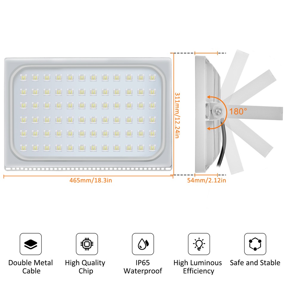 500W 500Watt LED Flood Light Outdoor Spotlight Floodlight Garden Lamp ...