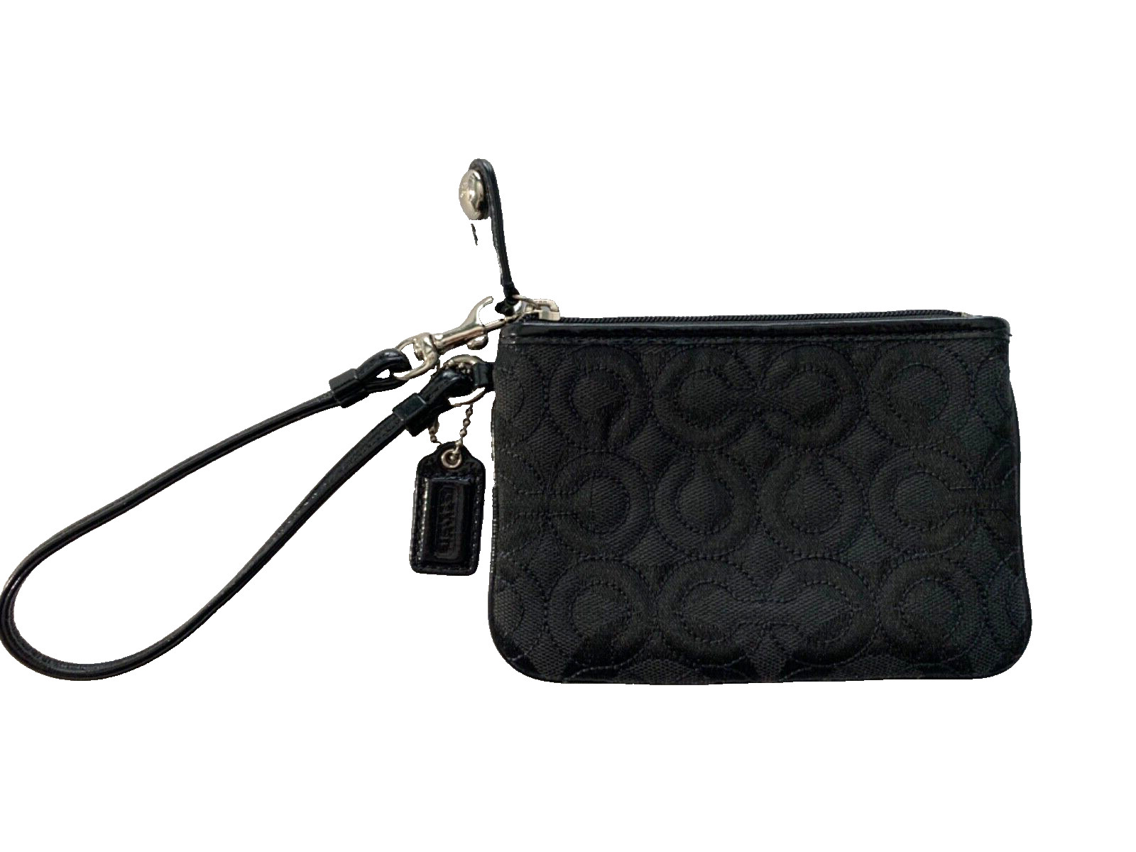 Coach Wristlet Black Signature C Pattern Fabric Purse… - Gem