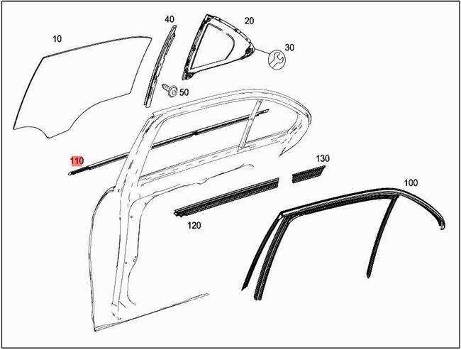 Genuine Sealing Rail Mercedes W212 Sedan 2127350965 | eBay