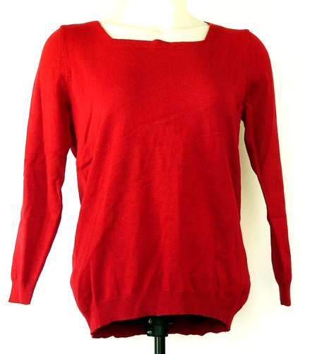 NEW NWT Joseph A Scarlet Red Square Neck Rayon/Nylon Lightweight L/S ...